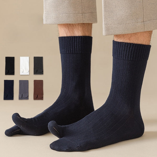 Men’s Split Toe Crew Socks – Comfortable Tabi Style Cotton Socks - 3 P ...